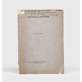 The Statistical Law of Demand.,SCHULTZ, Henry.,1925