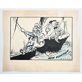 Original cartoon entitled "Beautiful Prospect, Clem!".,CHURCHILL ...